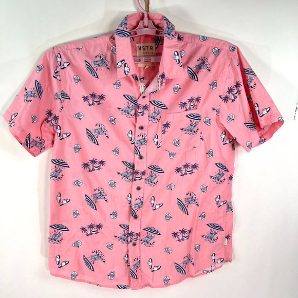Vstr | Shirts | Vintage Vstr Premium Beach Shirt Mens Size Xl Pink ...